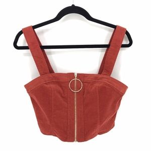 Forever 21 | Tops | Rust Colored Corduroy Zipfront Crop Top Nwot | Poshmark